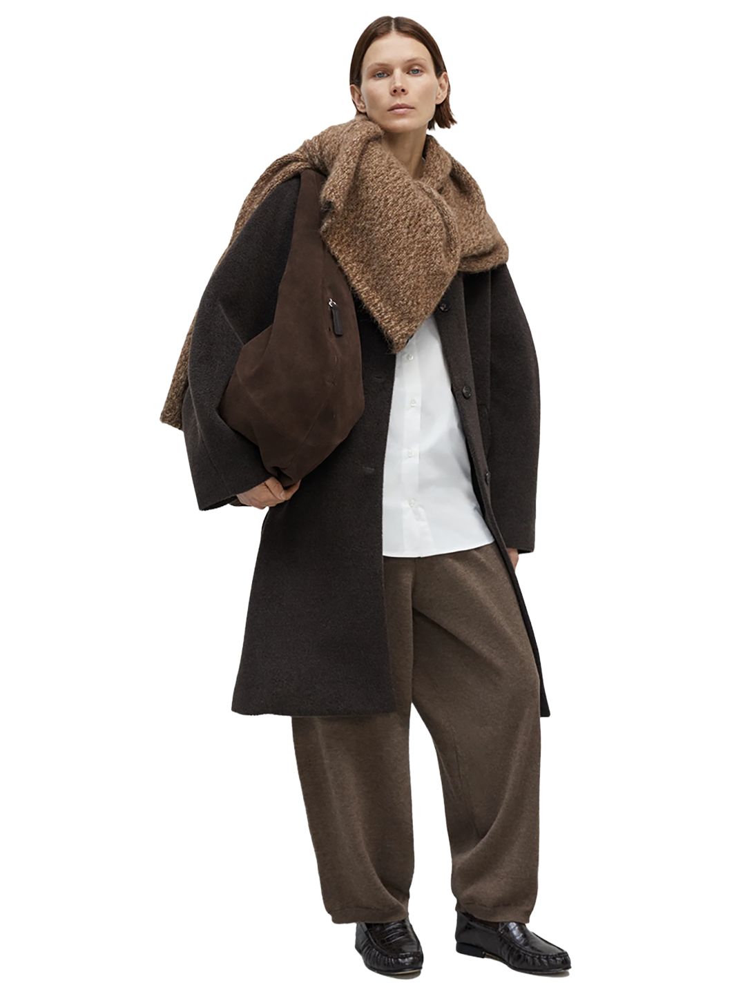 Lambskin (Wool Coat with Double-Breasted Closure) Mocca - WOW concept ...