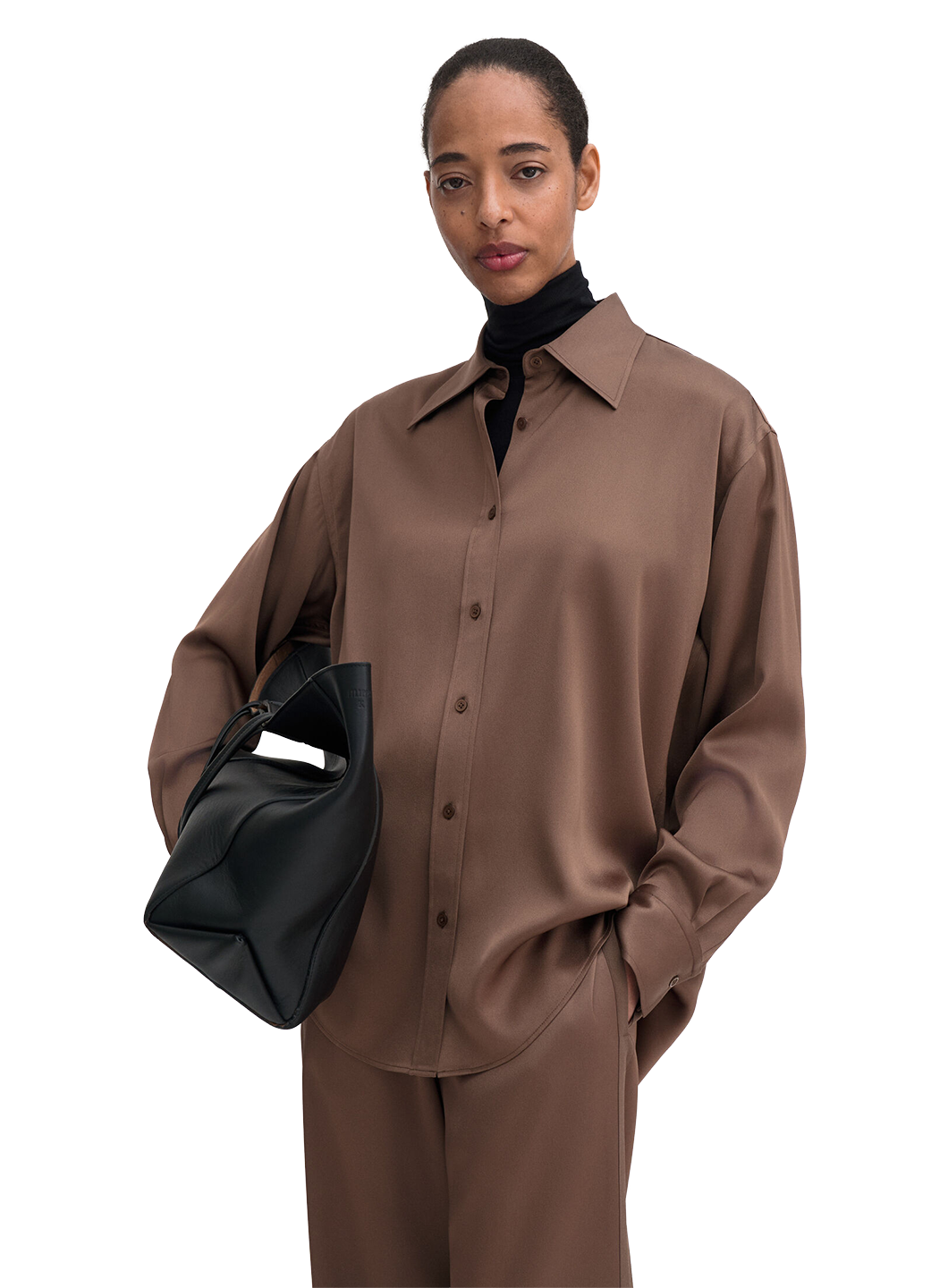 Filippa K (Camisa Satin) Oak Brown - WOW concept – WOW Concept