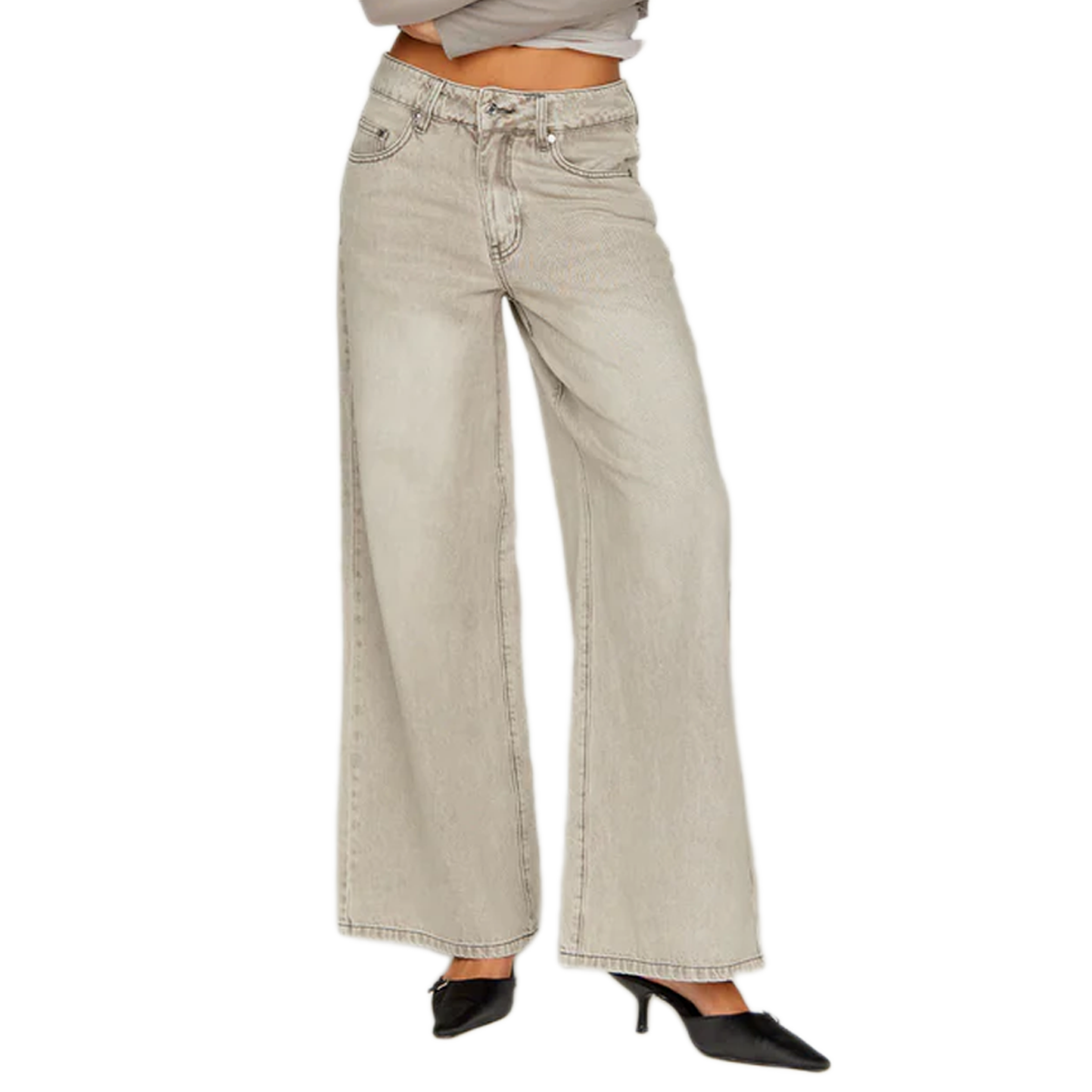 House of Sunny (13Oz Wide Leg Denim) Light gray - WOW concept – WOW Concept